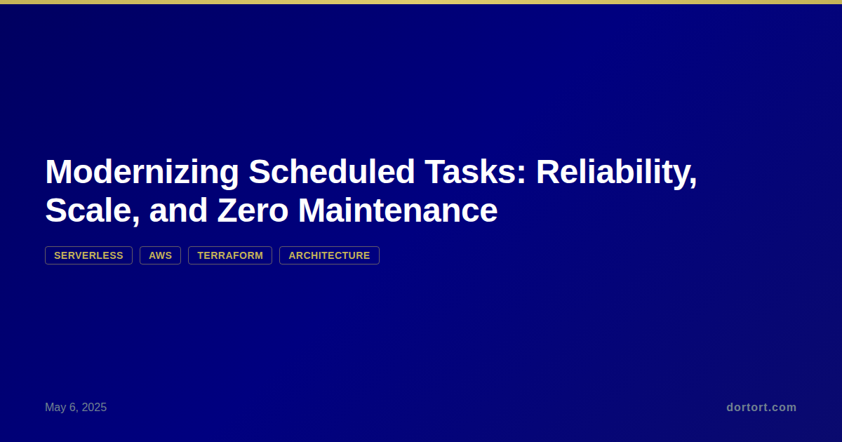 Modernizing Scheduled Tasks: Reliability, Scale, and Zero Maintenance
